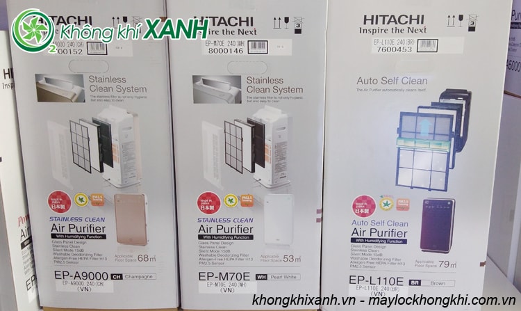 So sánh máy lọc không khí tạo ẩm Hitachi EP-L110E, EP-A9000, EP-M70E